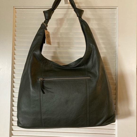 Bags | Genuine Leather Olive Green Hobo Style Tote Bag | Poshmark
